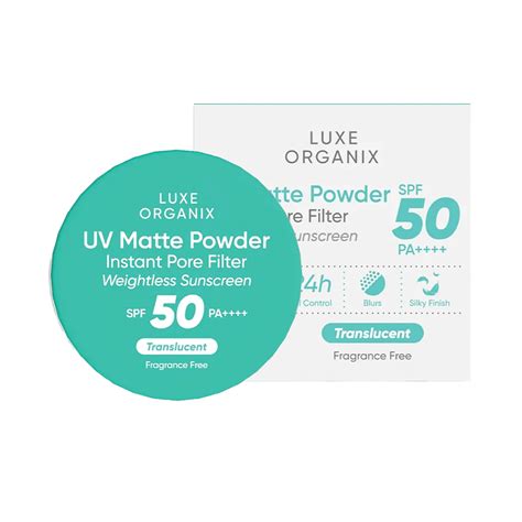 Luxe Organix Uv Matte Powder Instant Pore Filter Weightless Sunscreen