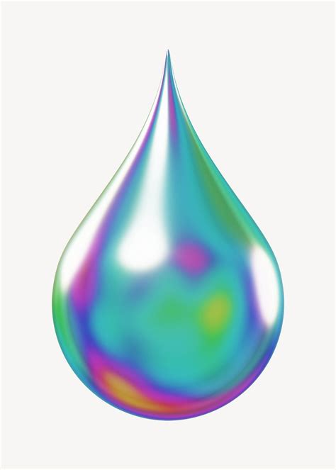 3d Iridescent Droplet Element Illustration Free Photo Illustration