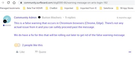 warning unsupported browser community