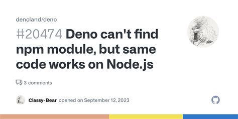 Deno Cant Find Npm Module But Same Code Works On Nodejs · Issue