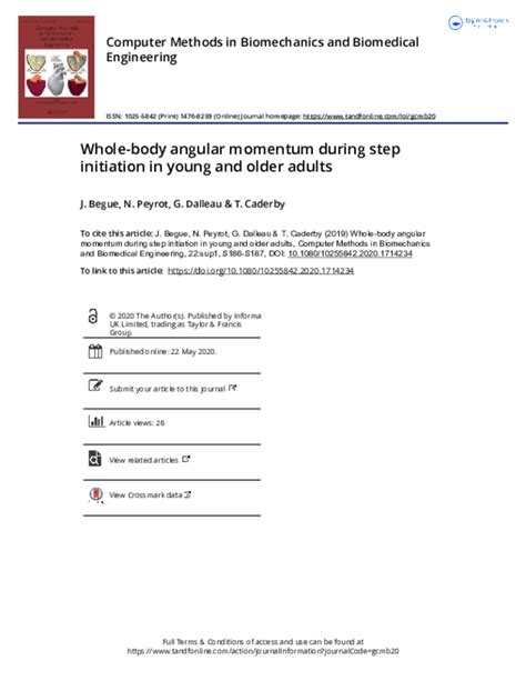 Pdf Whole Body Angular Momentum During Step Initiation In Young And