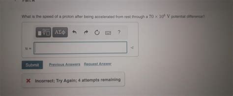 Solved What Is The Speed Of A Proton After Being Accelerated