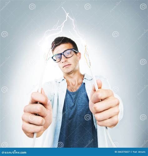 I Have A Wired Connection A Technician Holding Up Some Frayed Wires