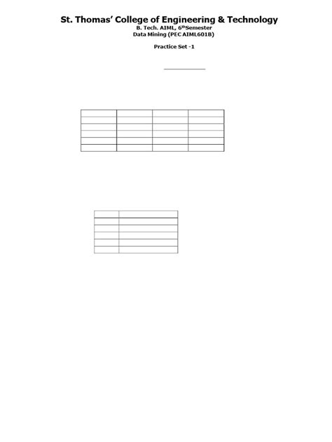 Data Mining Practice Set Pdf