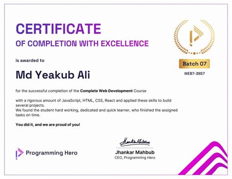 Md Yeakub Ali On Linkedin I Am Very Happy That I Have Successfully Completed The Complete Web