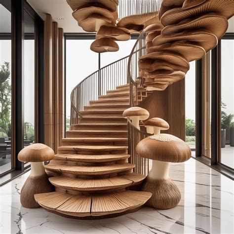 Mushroom Staircase A Whimsical Blend Of Nature And Architecture