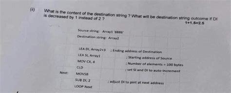 Solved What Is The Content Of The Destination String What