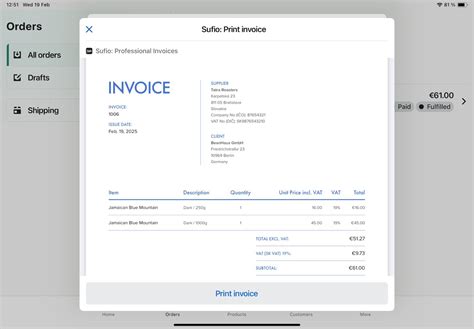 Print Invoices Created By Sufio From The Shopify POS App Sufio For Shopify