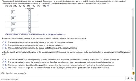Solved Three Randomly Selected Households Are Surveyed The