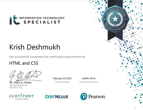 Webdevelopment Html Css Certification Techskills Krish Deshmukh