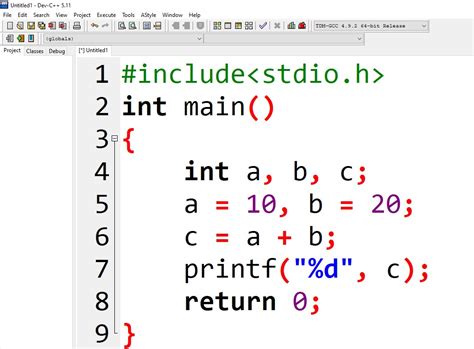 How To Create Save Compile And Execute A Program In Dev C Compiler Learning Monkey