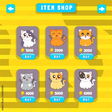 Vector Game Template Gui Kit Interface Log In Page Elements Stock Vector Adobe Stock