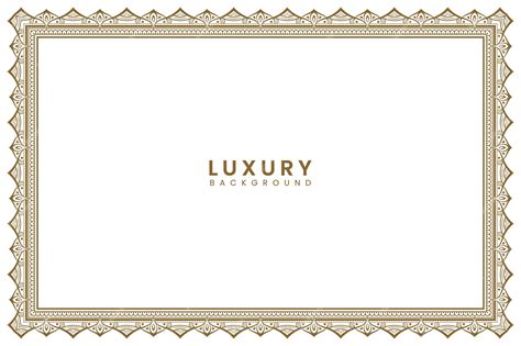 꽃 무늬의 만다라 이슬람 증명서 청첩장 테두리 패턴 직사각형 틀 디자인 프리미엄 벡터