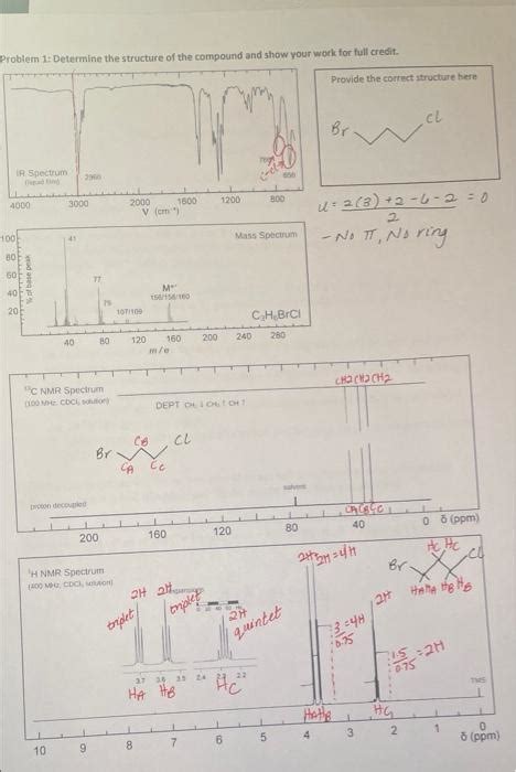 Solved Problem 1 Determine The Structure Of The Compound