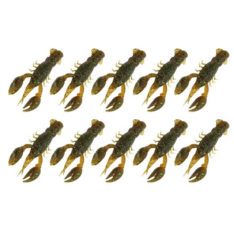 Premium Soft Shrimp Lures 10pc Crawdad Bait Attracts Fish With