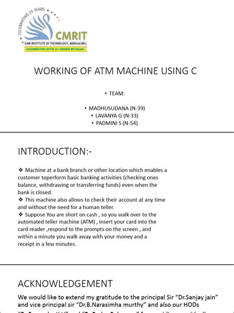 Working Of Atm Machine Using Cpdf Code Blocks Pdf Automated Teller Machine Money