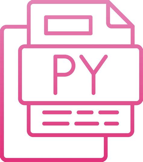 Py File Line Gradient Icon 47368986 Vector Art At Vecteezy