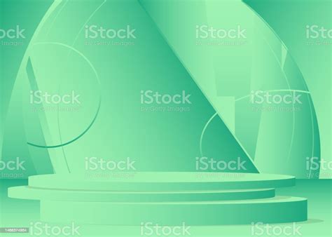 미래 지향적 인 청록색 모형 제품 디스플레이 기하학적 형태 빈 장면 추상 공상 과학 벡터 3d 방 실린더 받침대 연단 프레젠테이션을 위한 최소 무대 쇼케이스 0명에 대한