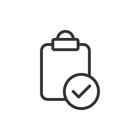 Document Checkbox Icon In Flat Style Test Vector Illustration On White Isolated Background