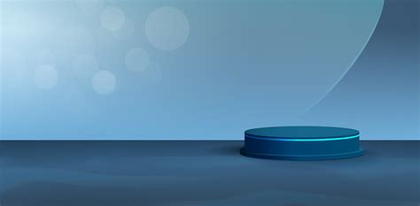 Illustration Of Podium Stage In Room With Blue Sky Backgrounds For
