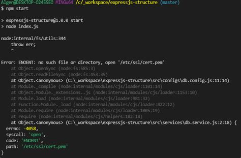 Error ENOENT No Such File Or Directory Open Etc Ssl Cert Pem Issue Geshan Expressjs