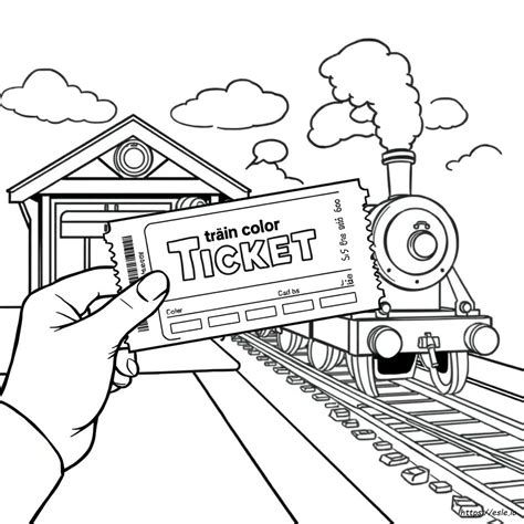 電車きっぷ ぬりえ