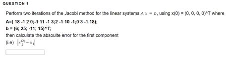 Solved Use Matlabcourse Introduction To Numerical