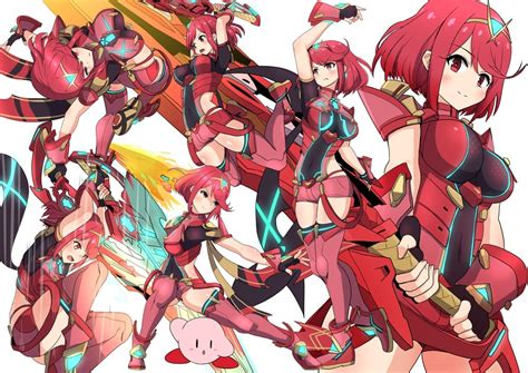 Pyra And Kirby Xenoblade Chronicles And 3 More Drawn By Asyurakumo
