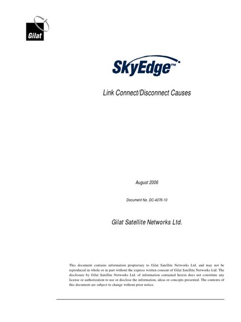 Link Connect Disconnect Causes 0806 Pdf Very Small Aperture