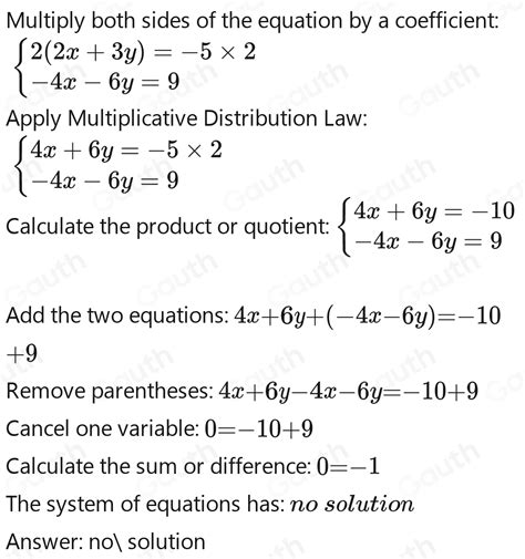 Solved Determine If The Following System Of Equations Has No Solutions Infinitely Ma Solutions