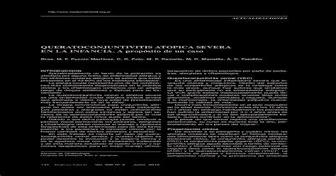 Queratoconjuntivitis Atopica Severa En La Infancia A · Queratoconjuntivitis Atopica Severa