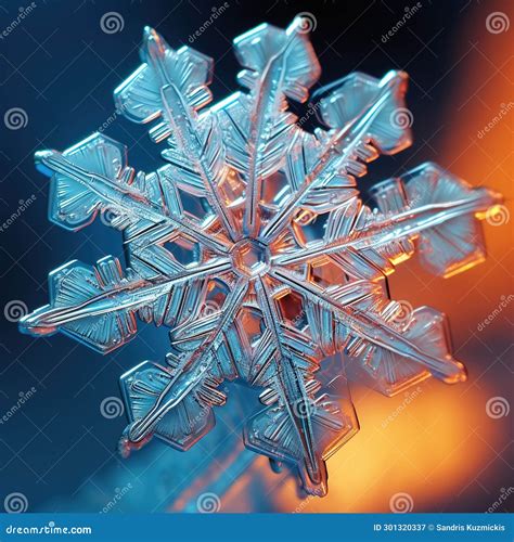 Snowflake Under The Microscope Macro Generative Ai Stock Illustration Illustration Of Frost