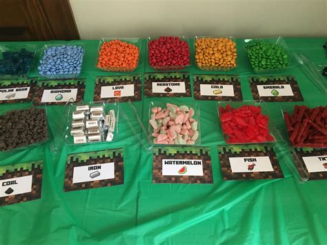 Minecraft Candy Minecraft Party Food Minecraft Birthday Minecraft Party