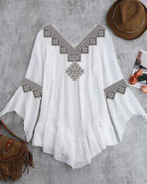 Туники в стиле бохо для полных - 84 фото