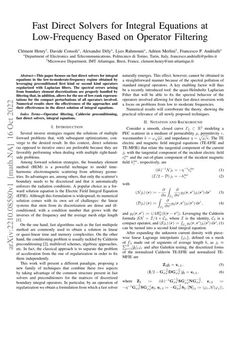 PDF Fast Direct Solvers For Integral Equations At Low Frequency Based On Operator Filtering