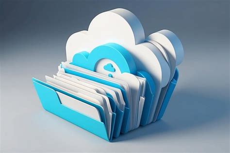 File Folders Document With Cloud Computing Technology Symbol Online