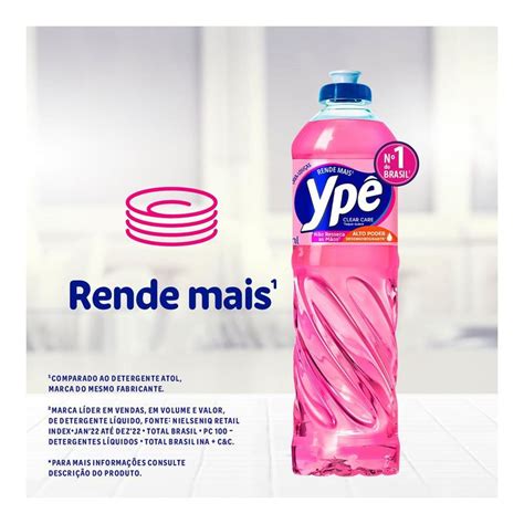 Detergente Líquido Ypê Clear Care Rosa 500ml Super Muffato Delivery