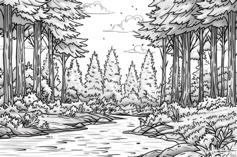 97 000 Forest Scene Drawing Pictures