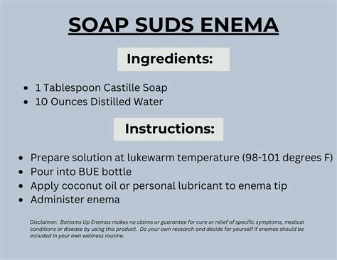 Soap Suds Enema Procedure