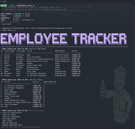 GitHub DaveToth Employee Tracker A Command Line Application For Managing A Company S