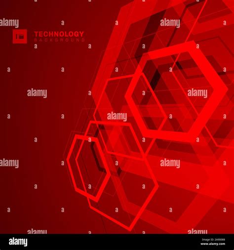 Abstract Geometric Overlapping Hexagon Shape Technology Digital Futuristic Concept Perspective