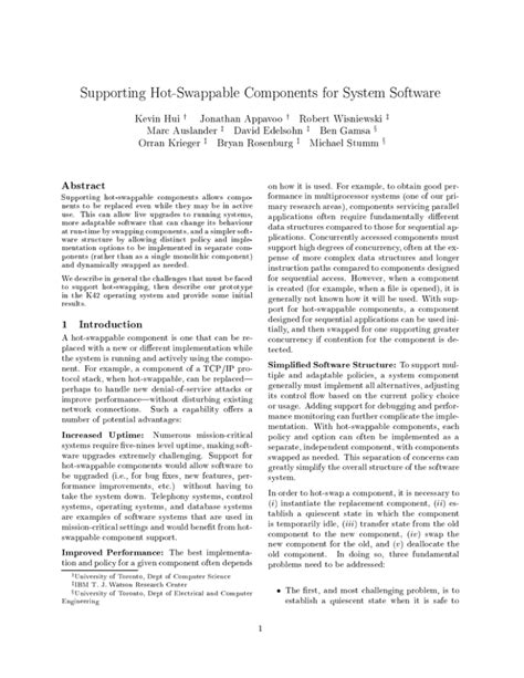 Supporting Hot Swappable Components For System