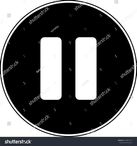 Black White Pause Button Icon Stock Vector Royalty Free 1759071317 Shutterstock