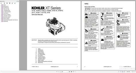 Kohler Engine Collection Operators and Maintenance Manual Service Manual 1.45 GB PDF