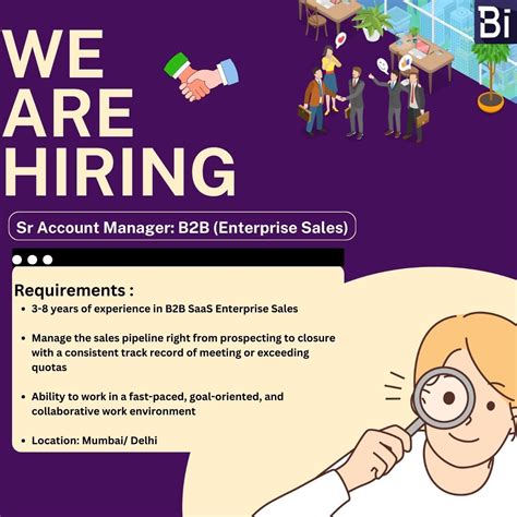 Jobhiring Salescareers Salesaccountmanager B2b Hiringalert