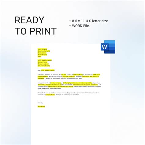Editable Resume Cover Letter Cover Letter Template Editable Cover