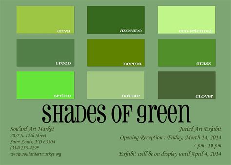 Shades Green Colour Chart Educational Chart Resources