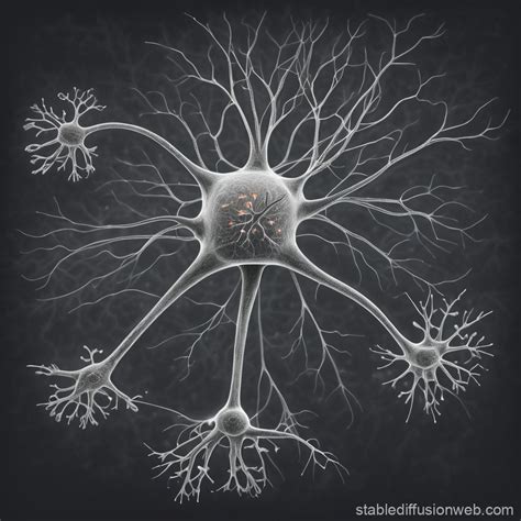 Realistic Pencil Drawing Neuron Cell Stable Diffusion Online
