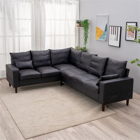 Panana 6 Seater Corner Sofa L Shape Faux Leather Living Room Sectional
