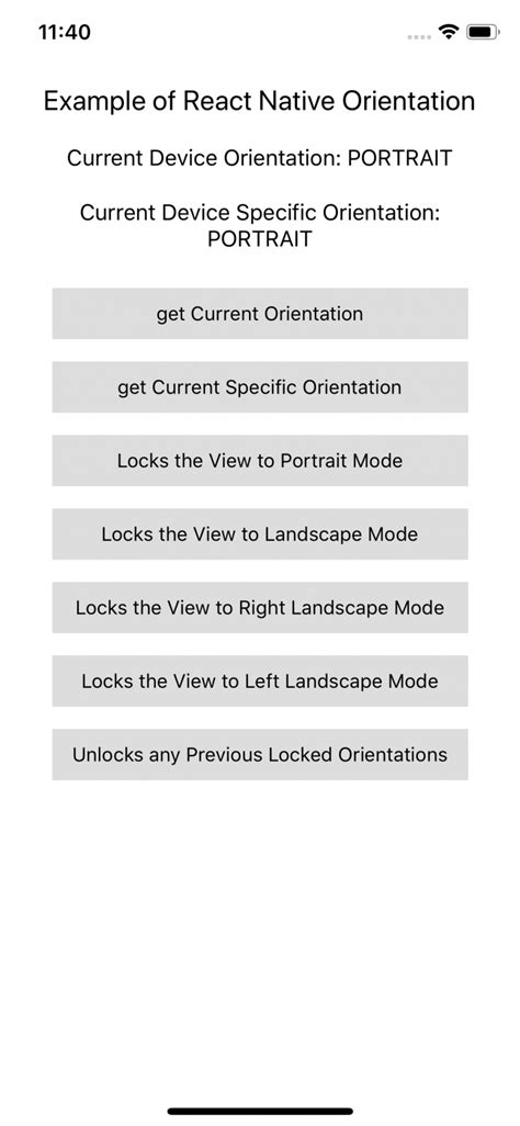 Set Or Get Preferred Device Orientation In React Native
